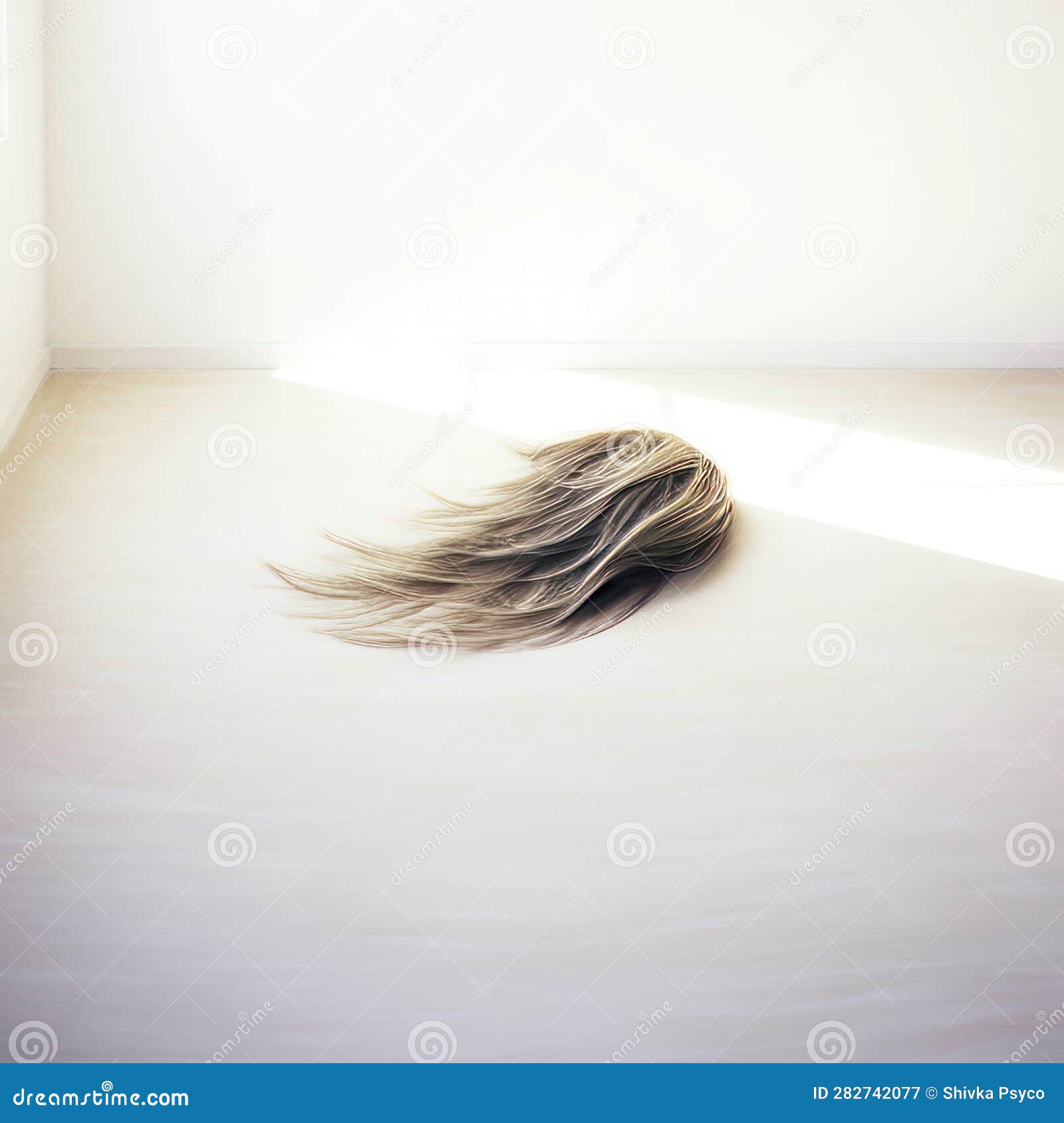 A Girls Wig is Fallen on the Floor Stock Illustration - Illustration of ...