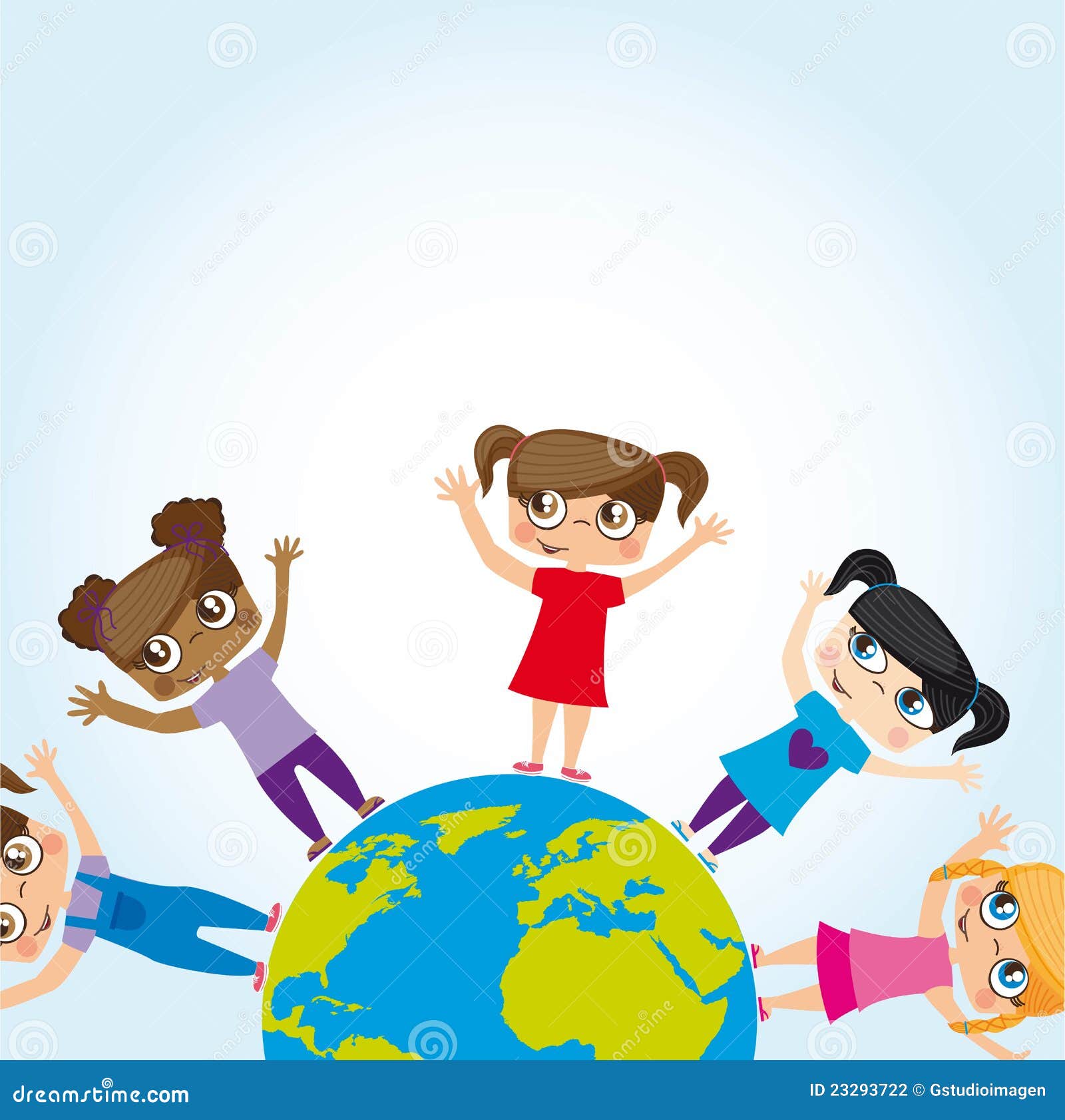 Girls World stock illustration. Illustration of diversity - 23293722