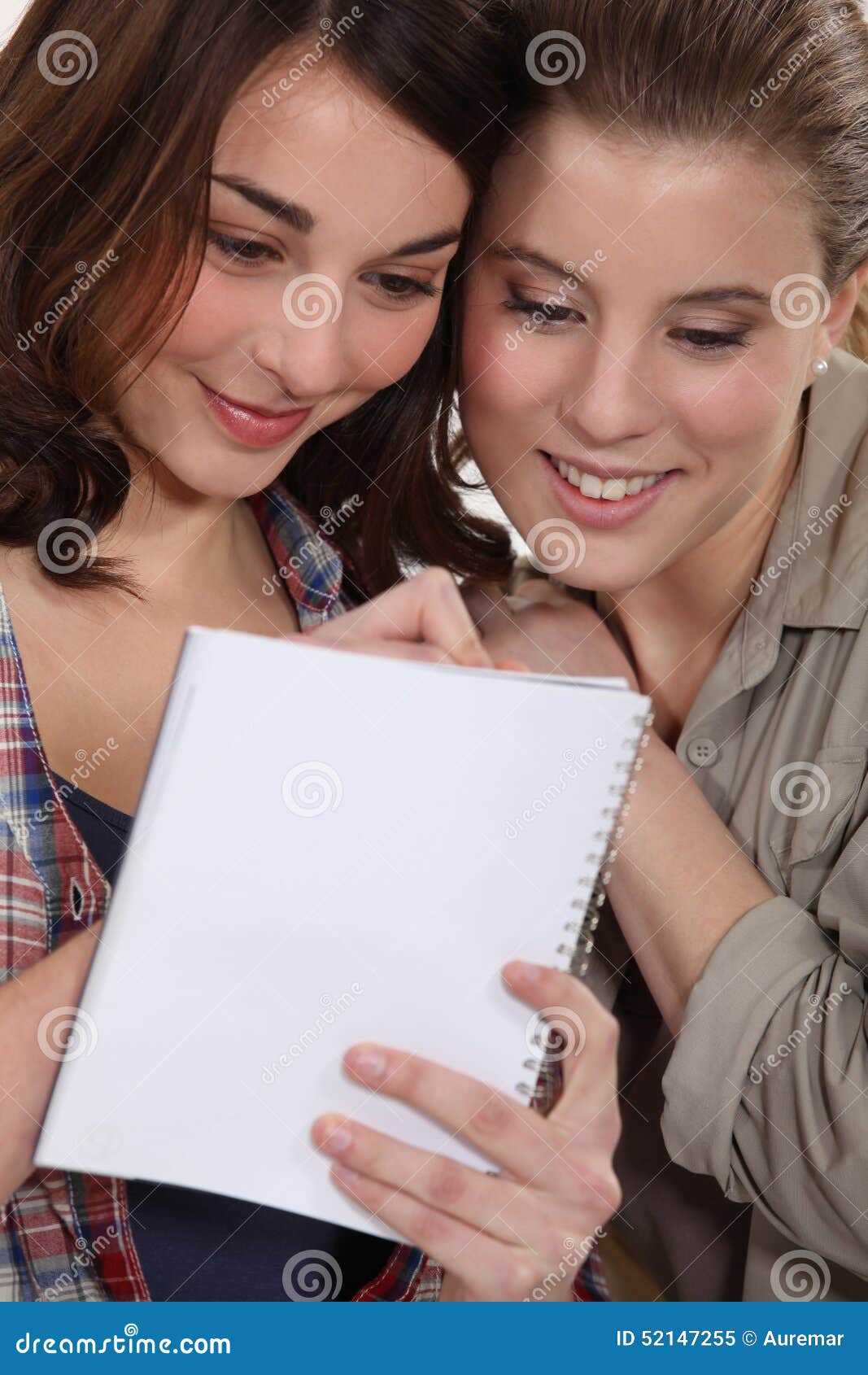 Girls Writing on a Notebook Stock Image - Image of learn, cheerful ...