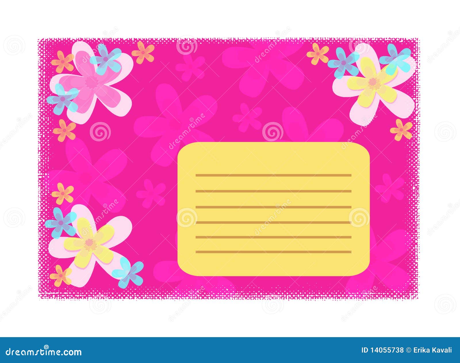 Girly card stock illustration. Illustration of card, flowers - 14055738