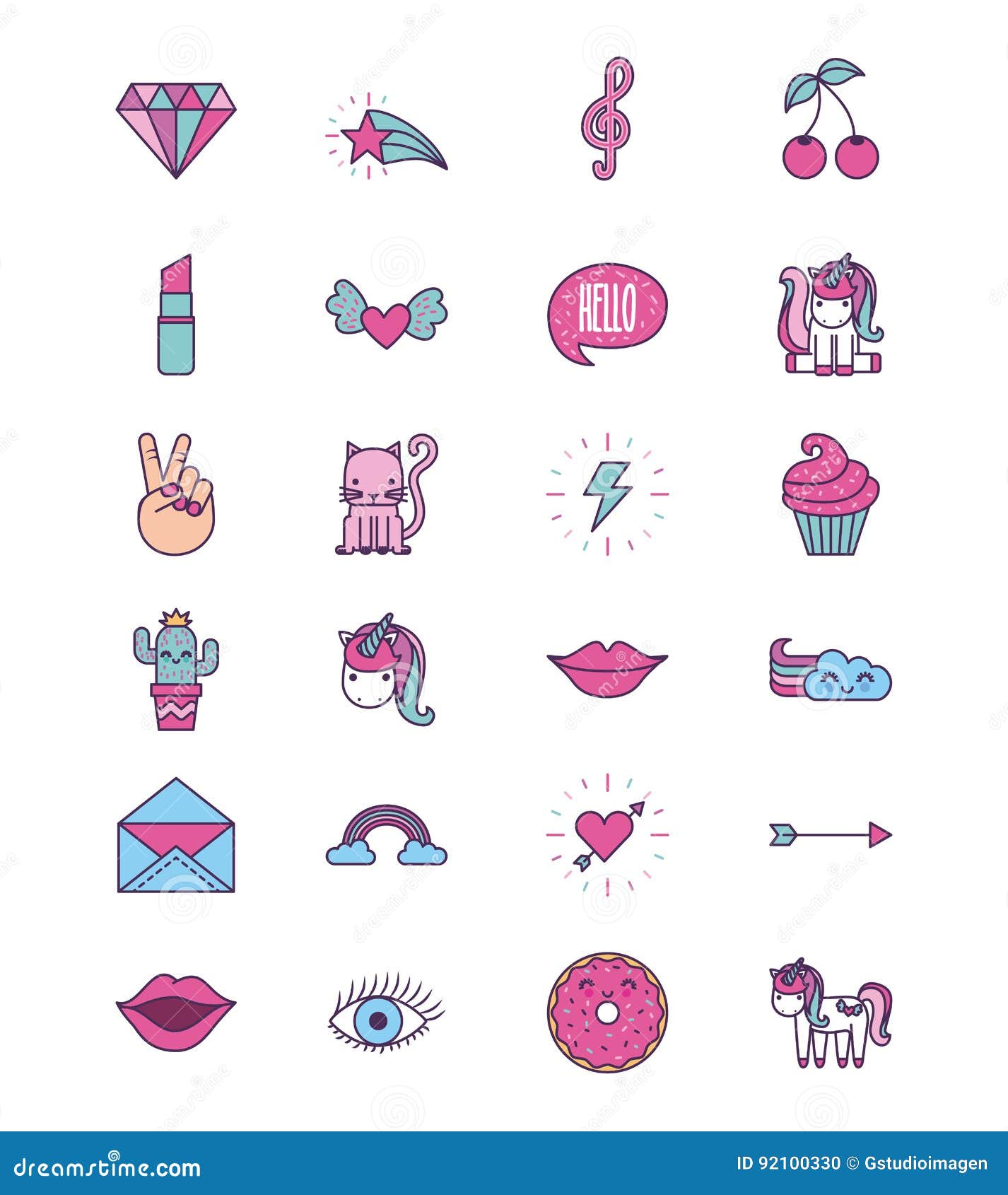 Girly icon image stock vector. Illustration of glitter - 92100330