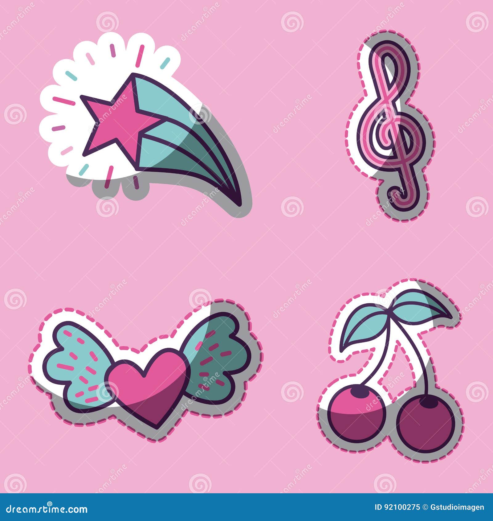 Girly icon image stock vector. Illustration of pastel - 92100275