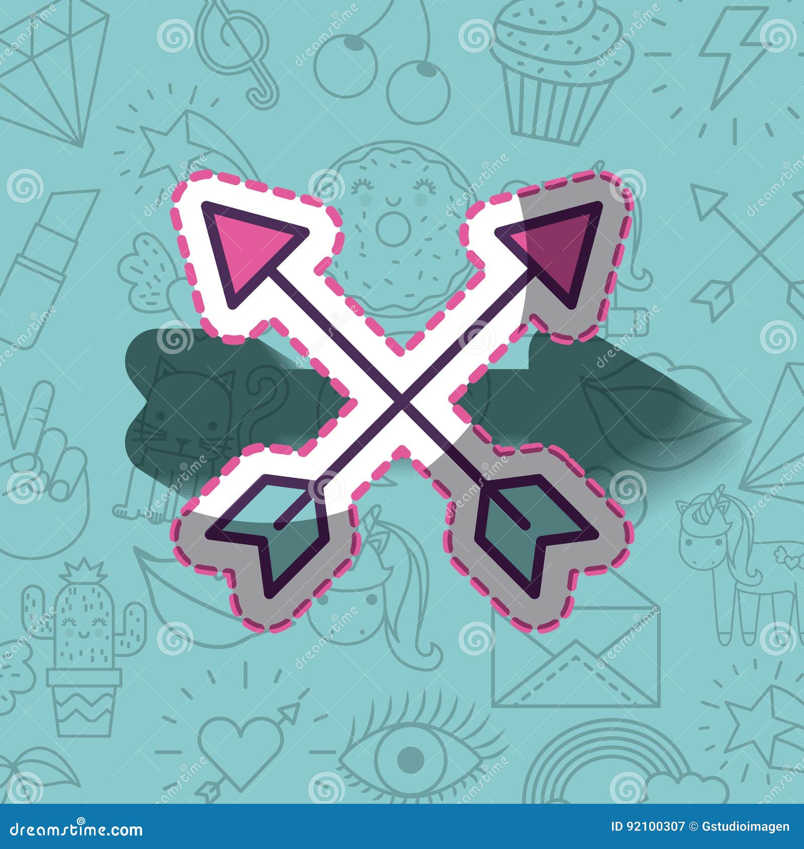 Girly Icon Over Background Image Stock Vector - Illustration of glossy ...