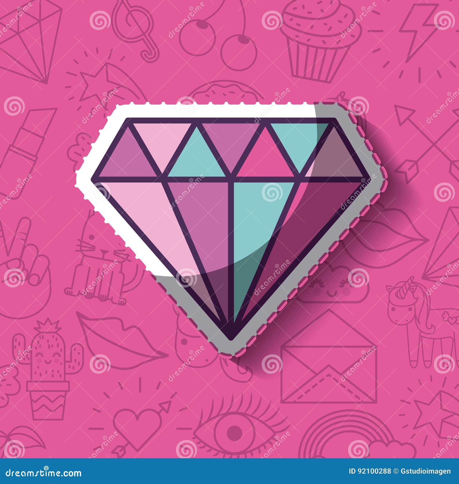 Girly Icon Over Background Image Stock Vector - Illustration of ...