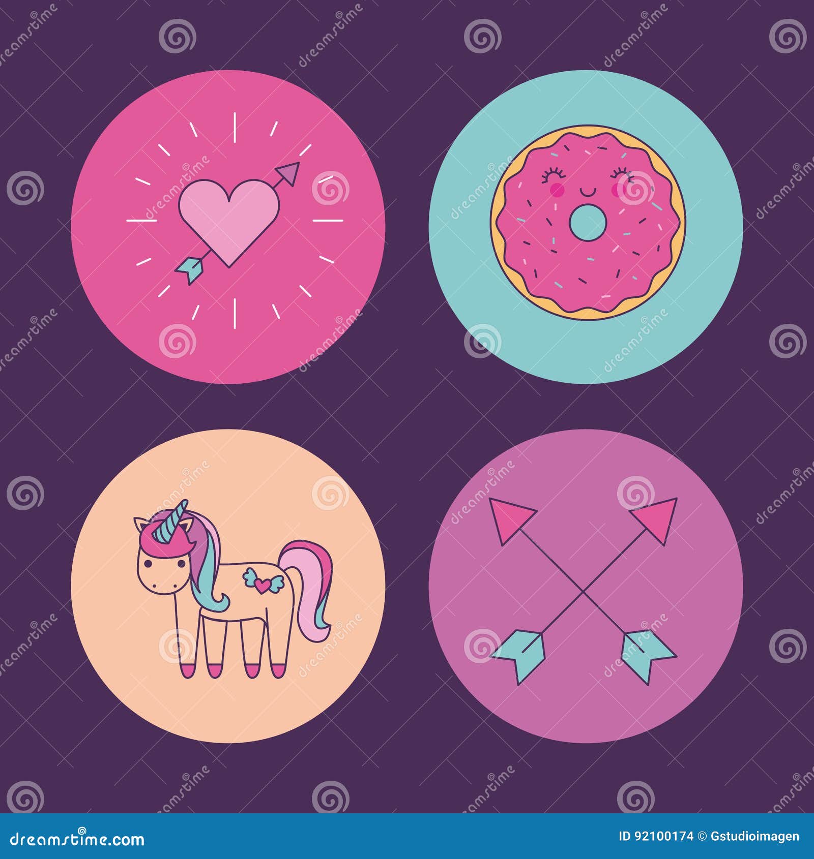 Girly Icon Over Background Image Stock Vector - Illustration of ...