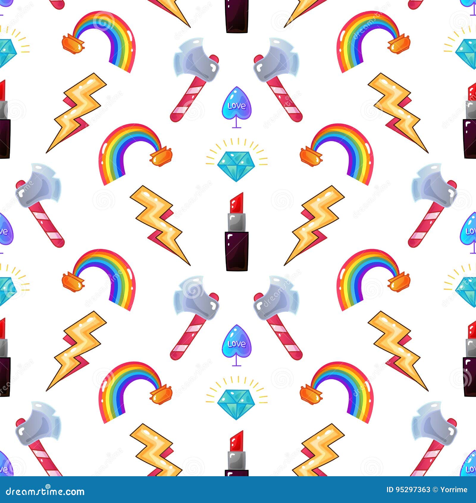 Girly seamless pattern stock vector. Illustration of pattern - 95297363