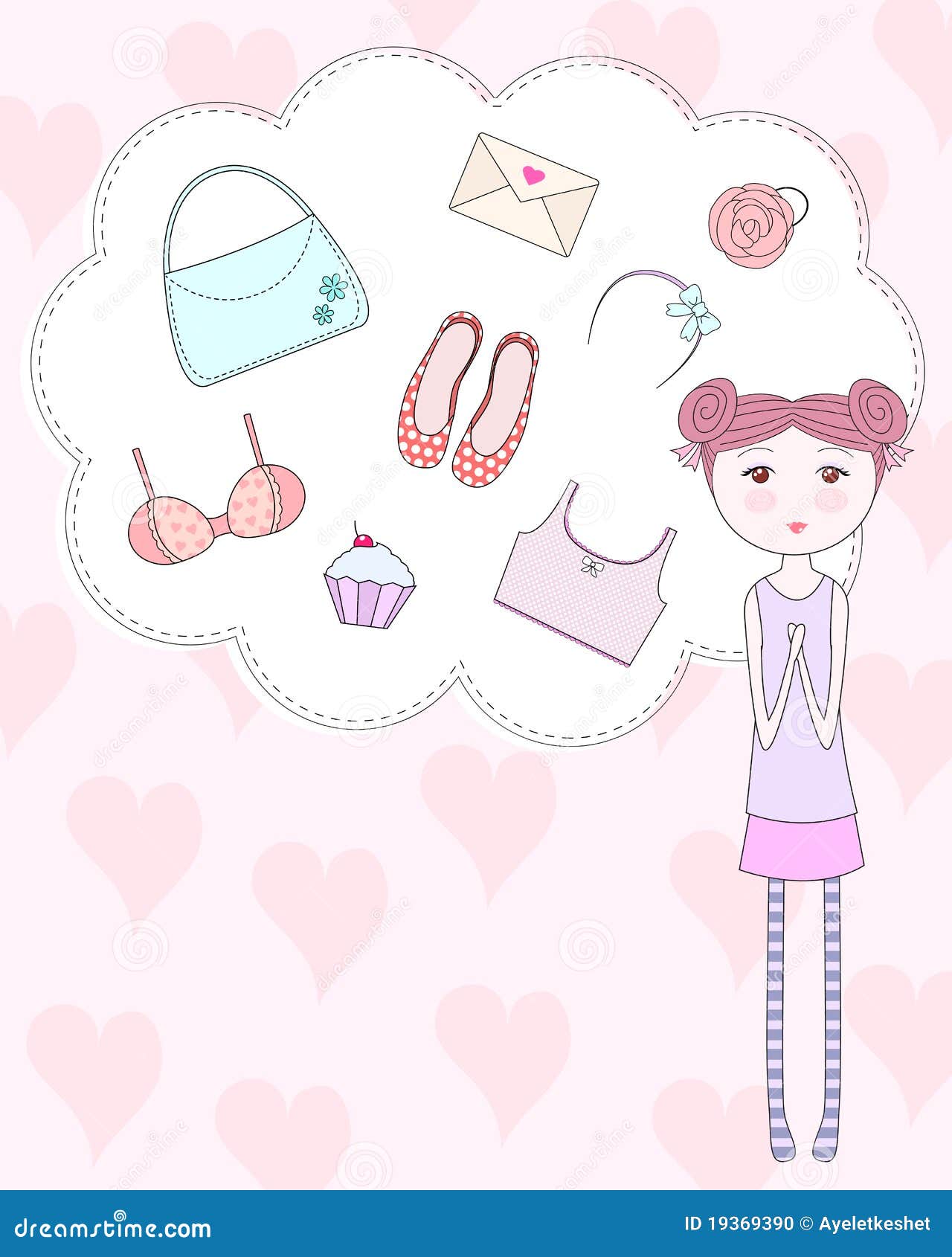 Girly Things Seamless Pattern Background Vector Illustration ...