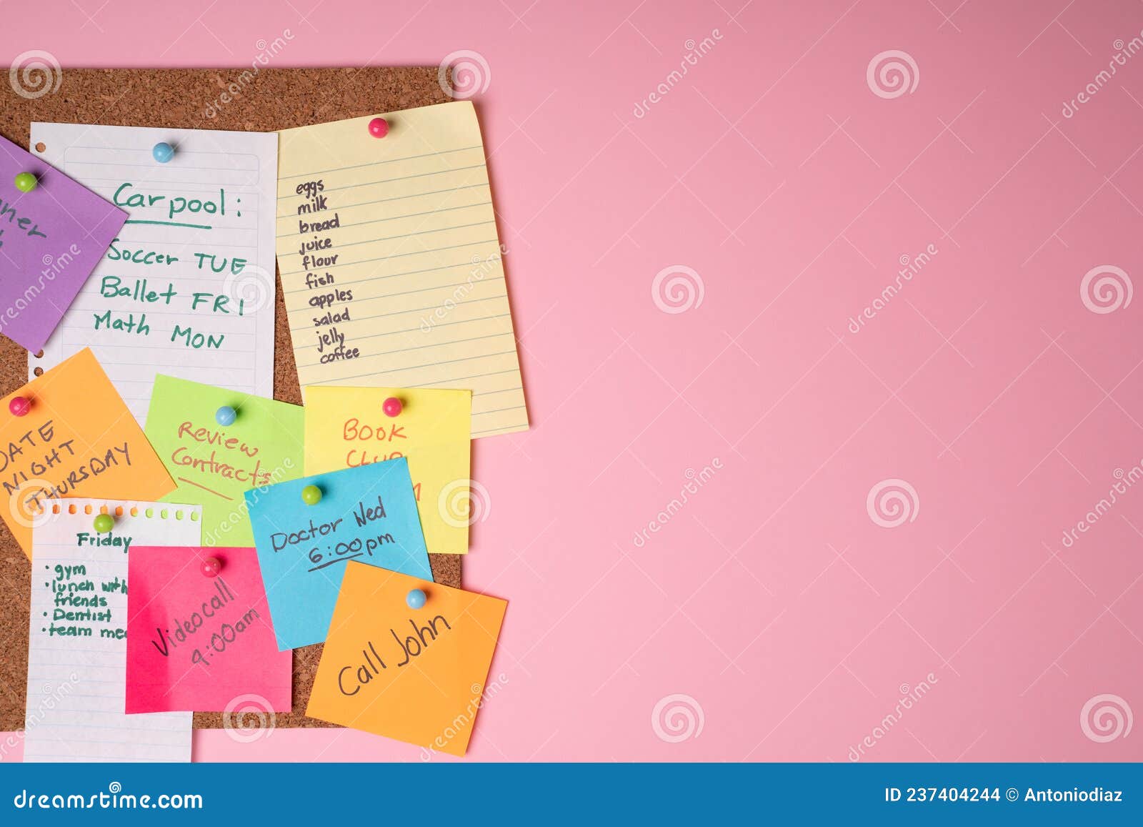 Girly Wall Packed of To-do Lists Stock Photo - Image of cork, list ...