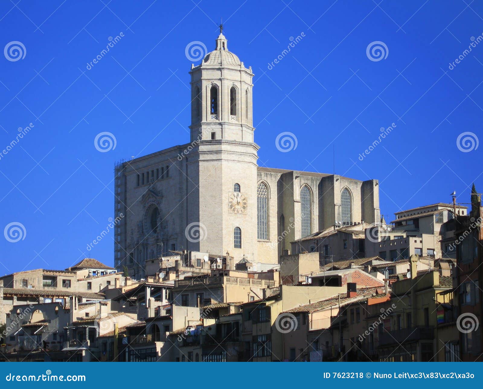 Girona Cathedral, The Main Facade Royalty-Free Stock Photo ...