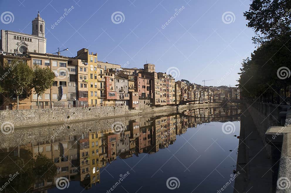 Girona landscape stock image. Image of colorfull, blue - 3553167