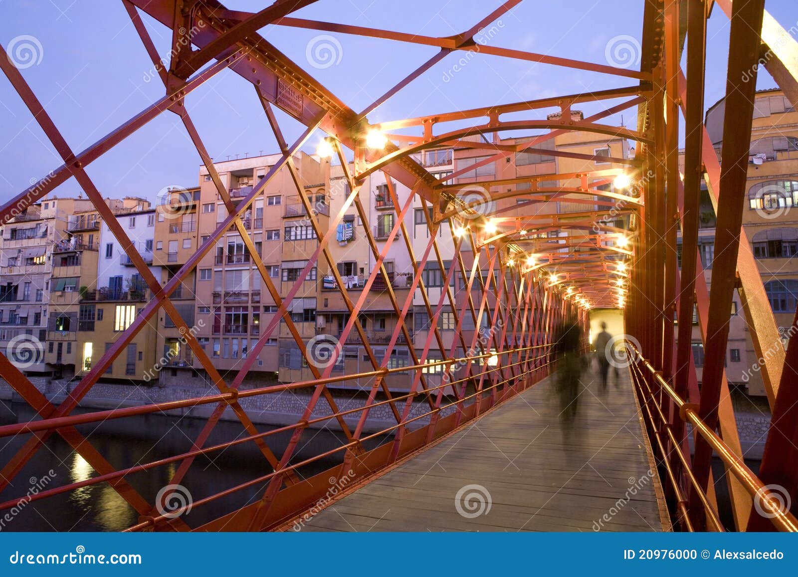 Girona s Eiffel Bridge stock photo. Image of clouds, girona - 20976000