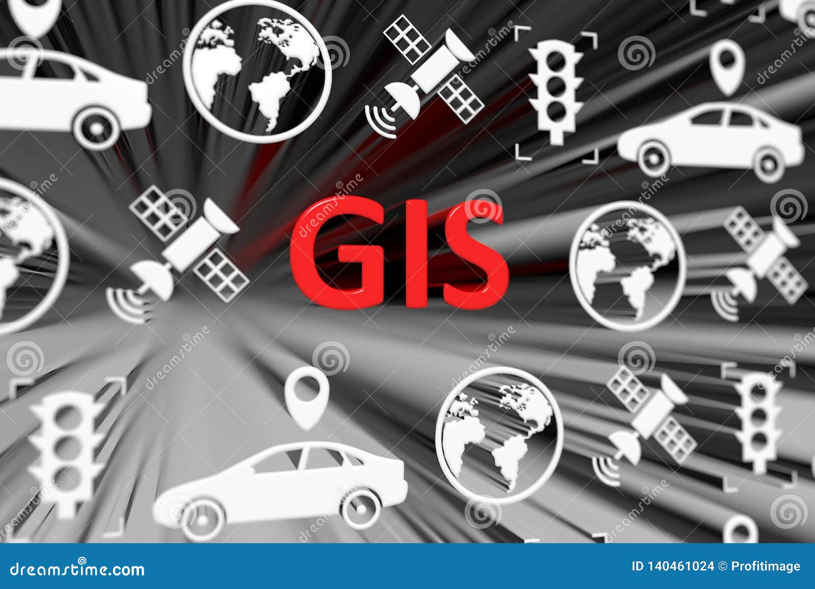 GIS Concept Blurred Background Stock Illustration - Illustration of ...