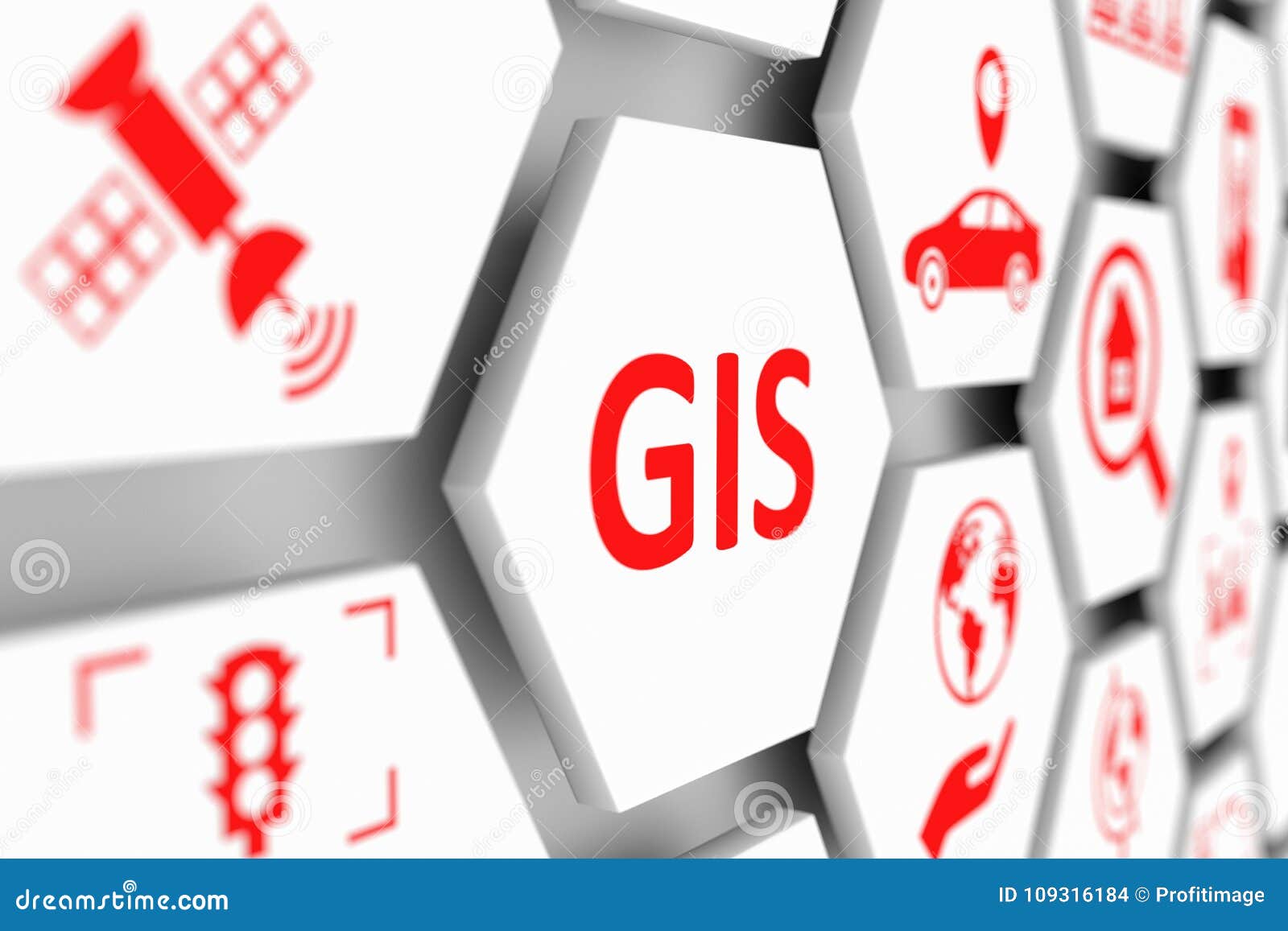 GIS concept stock illustration. Illustration of blurred - 109316184