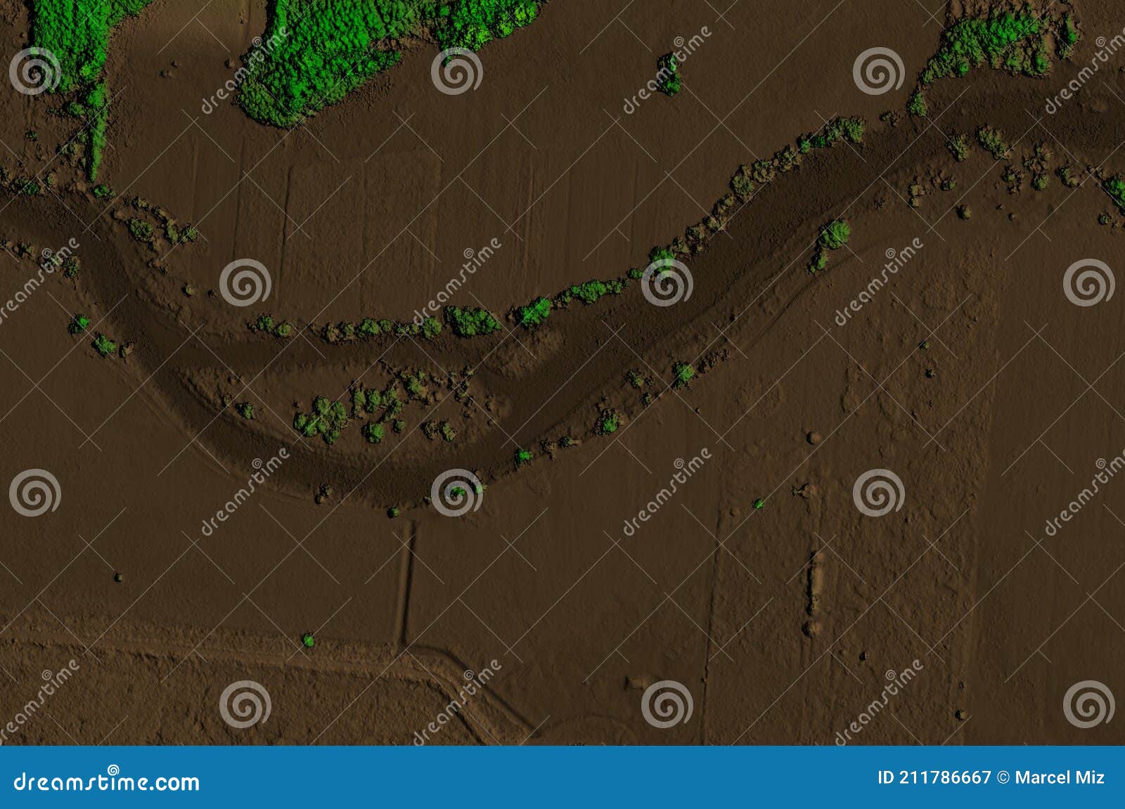 Elevation Scan of a Forest Area with a Meandering River Stock ...