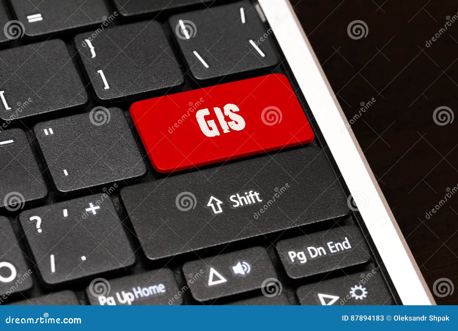GIS on Red Enter Button on Black Keyboard Stock Image - Image of ...