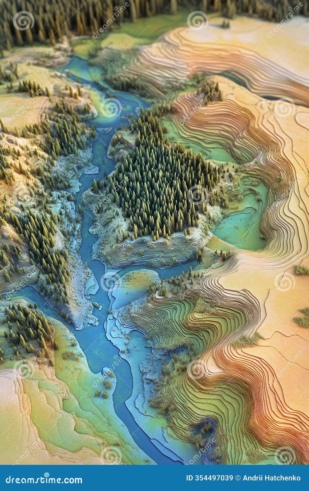 Terrain Big Data Visualization. Futuristic Map Infographic. Complex ...