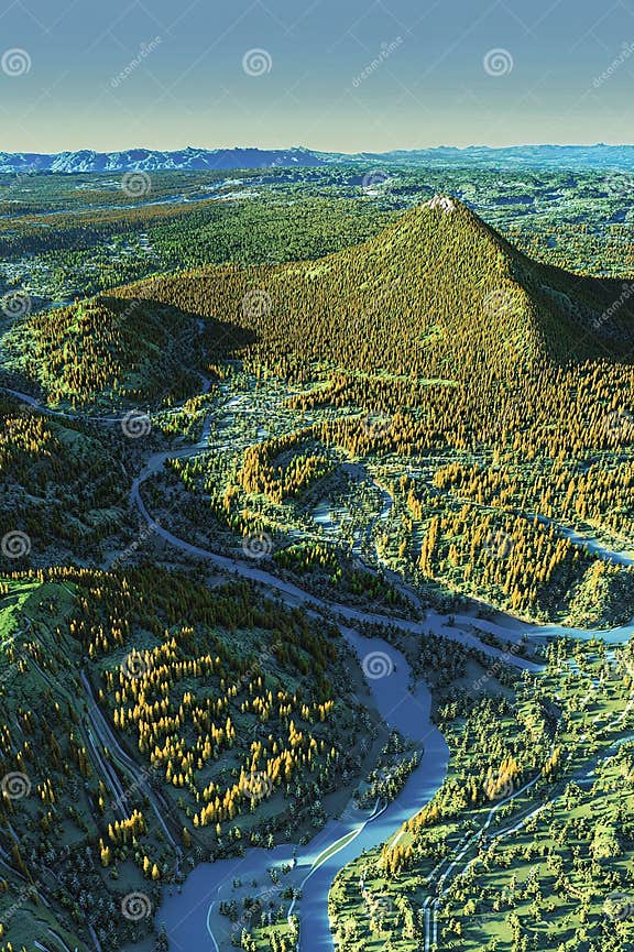 A GIS Visualization on a 3D Terrain Map with Forest and River Data ...