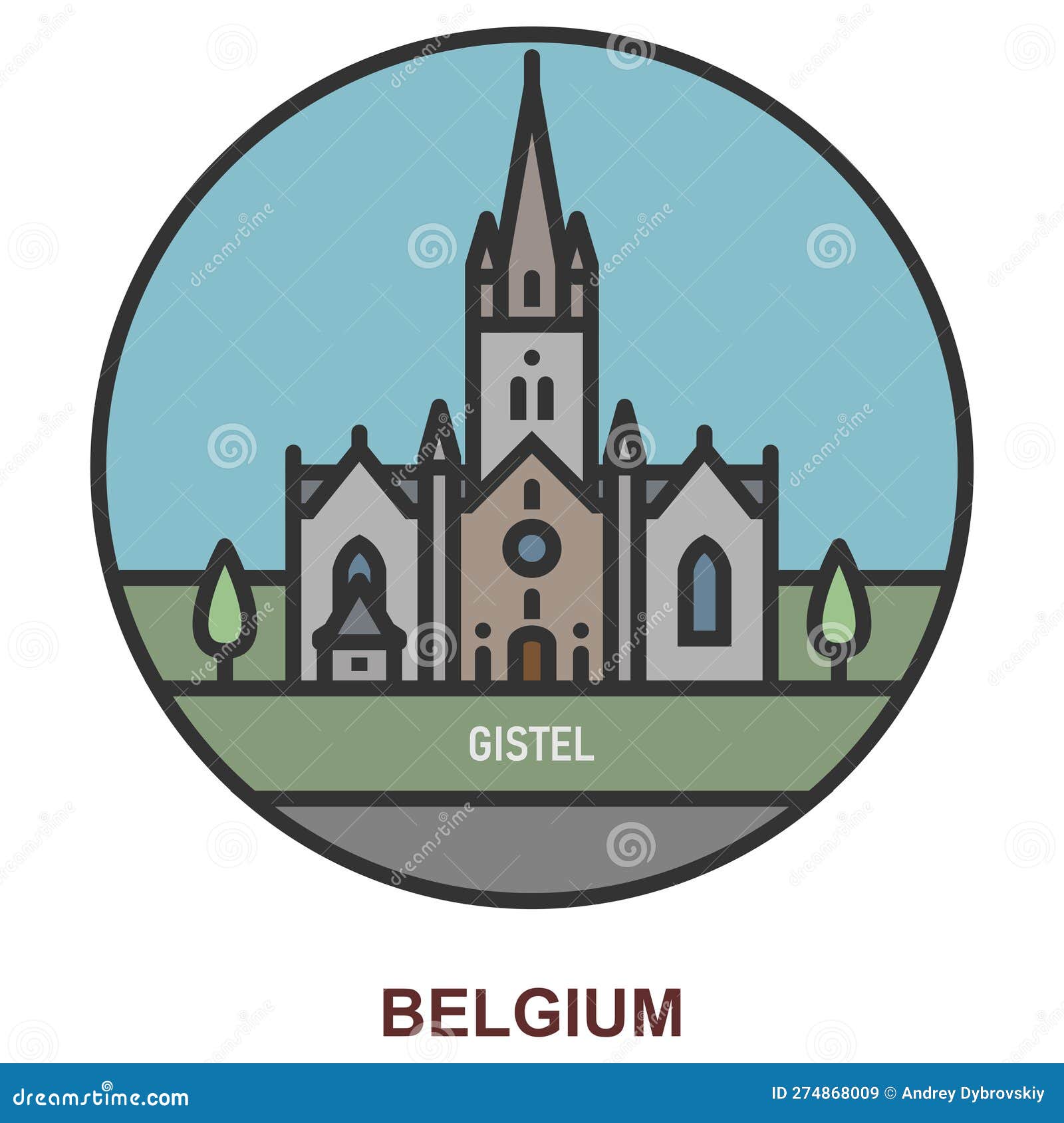 Gistel. Cities and Towns in Belgium Stock Vector - Illustration of ...
