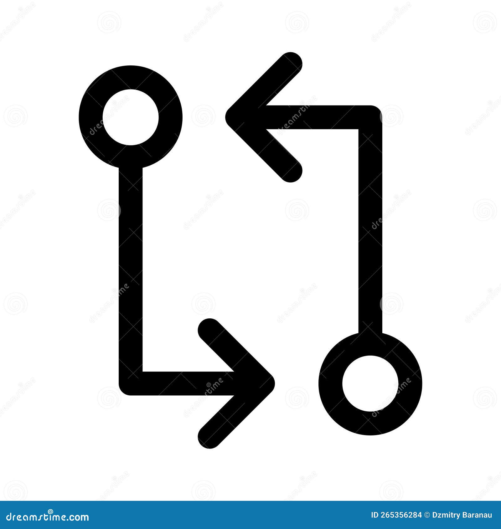 Git Compare Icon Line Isolated on White Background. Black Flat Thin ...