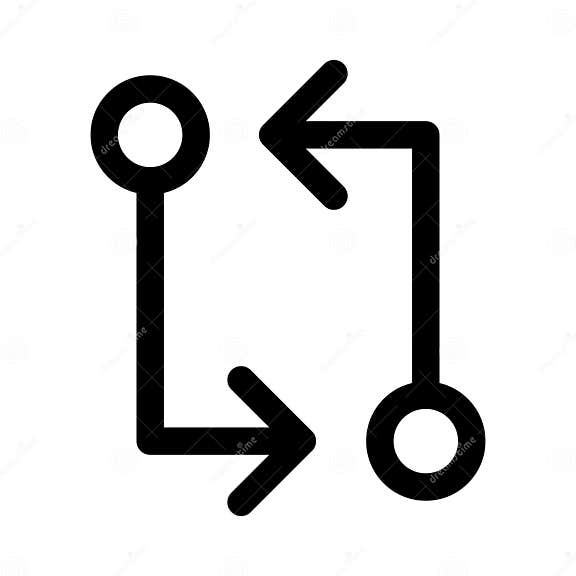 Git Compare Icon Line Isolated on White Background. Black Flat Thin Icon on Modern Outline Style ...