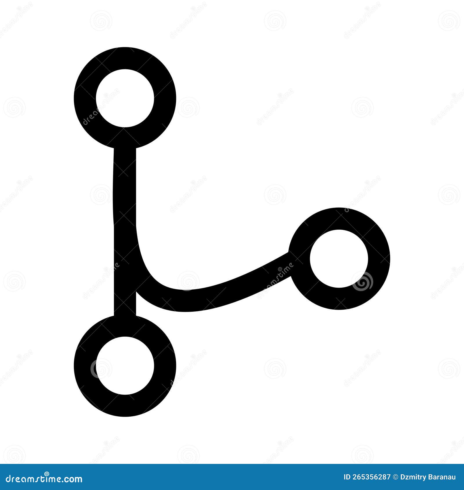 Git Merge Icon Line Isolated on White Background. Black Flat Thin Icon ...