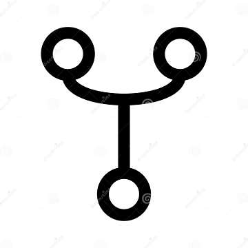 Git Network Icon Line Isolated on White Background. Black Flat Thin ...