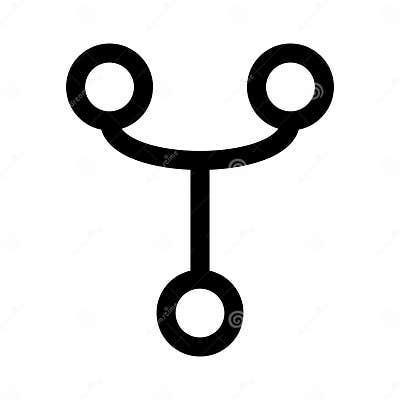 Git Network Icon Line Isolated on White Background. Black Flat Thin ...