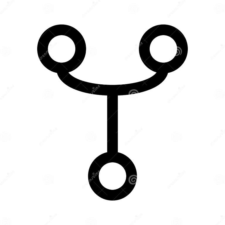 Git Network Icon Line Isolated on White Background. Black Flat Thin ...