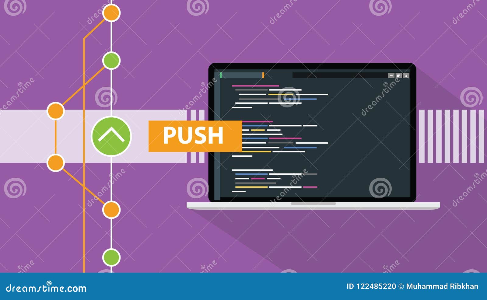 Git Push Command Programming Technology Code Repository Online Cloud ...