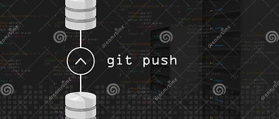 Git Push Request Programming Coding Server and Database Stock Vector - Illustration of ...