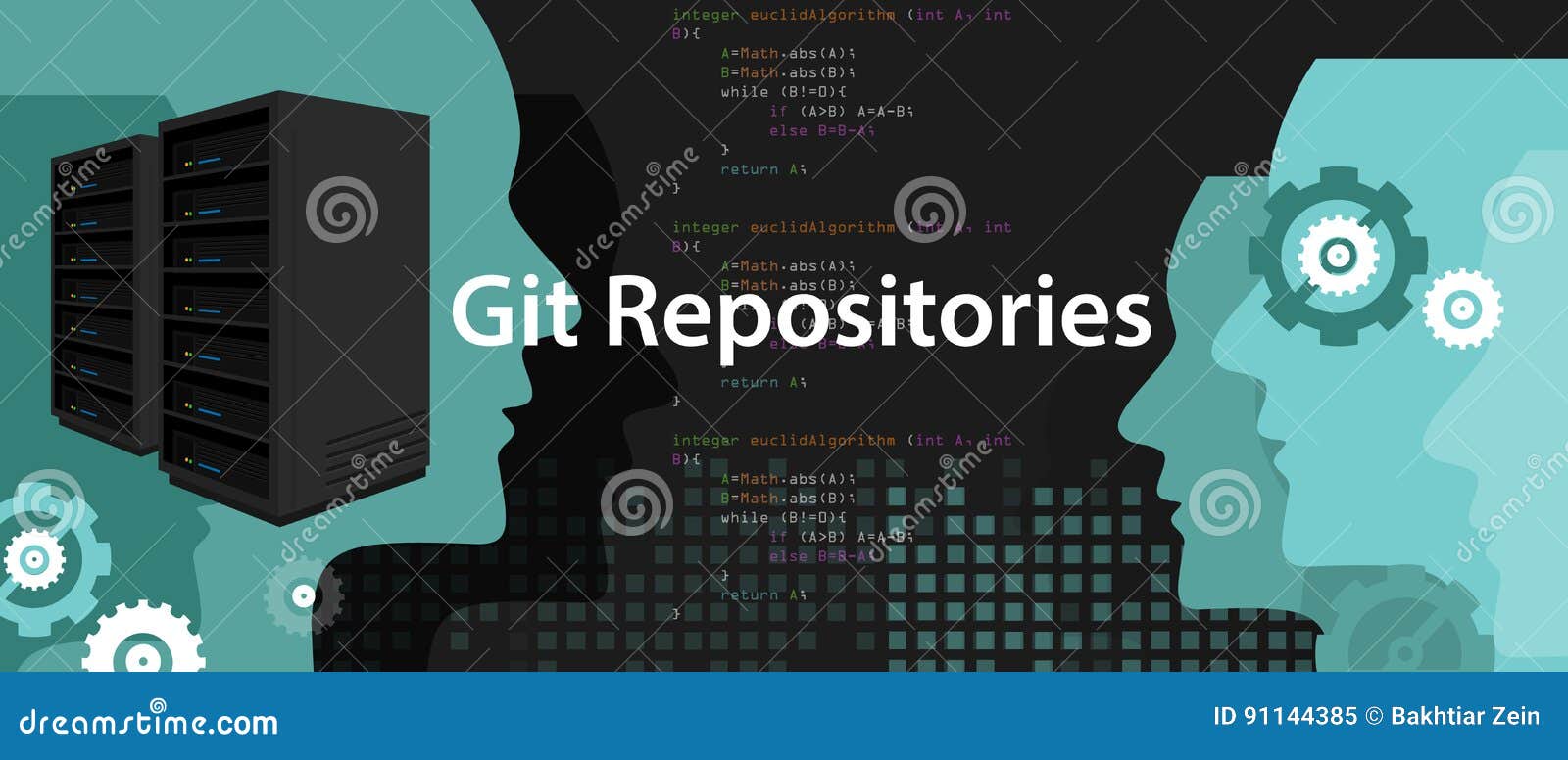 Git Repositories Software Subversion Backup Server Process in Programming and Coding Stock ...