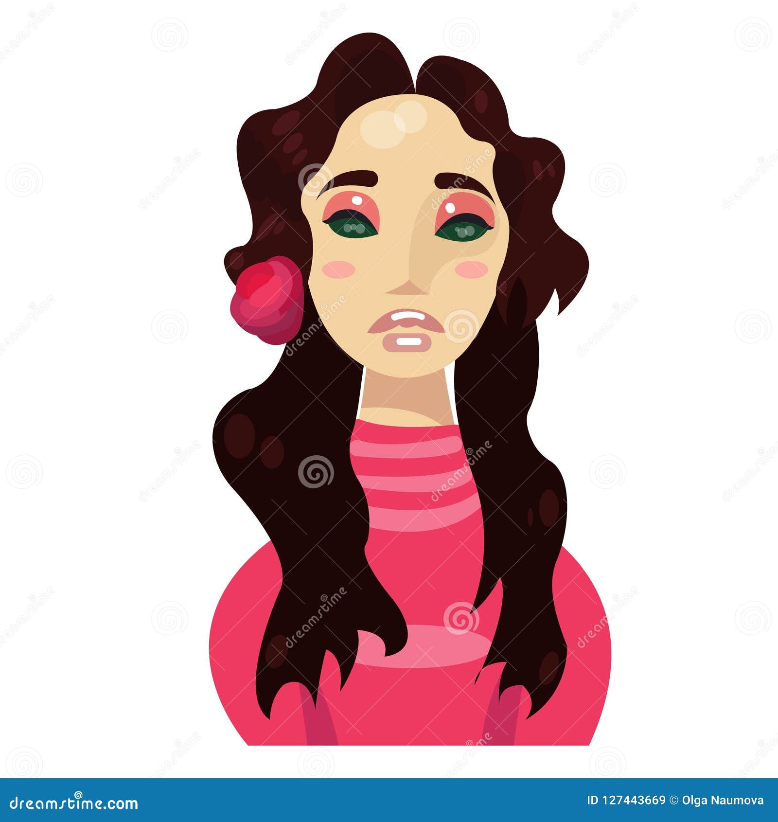 Gitano Joven Hermoso Con El Pelo Rubio Largo En El Cual Se Inserta Una Rosa Ilustración del ...