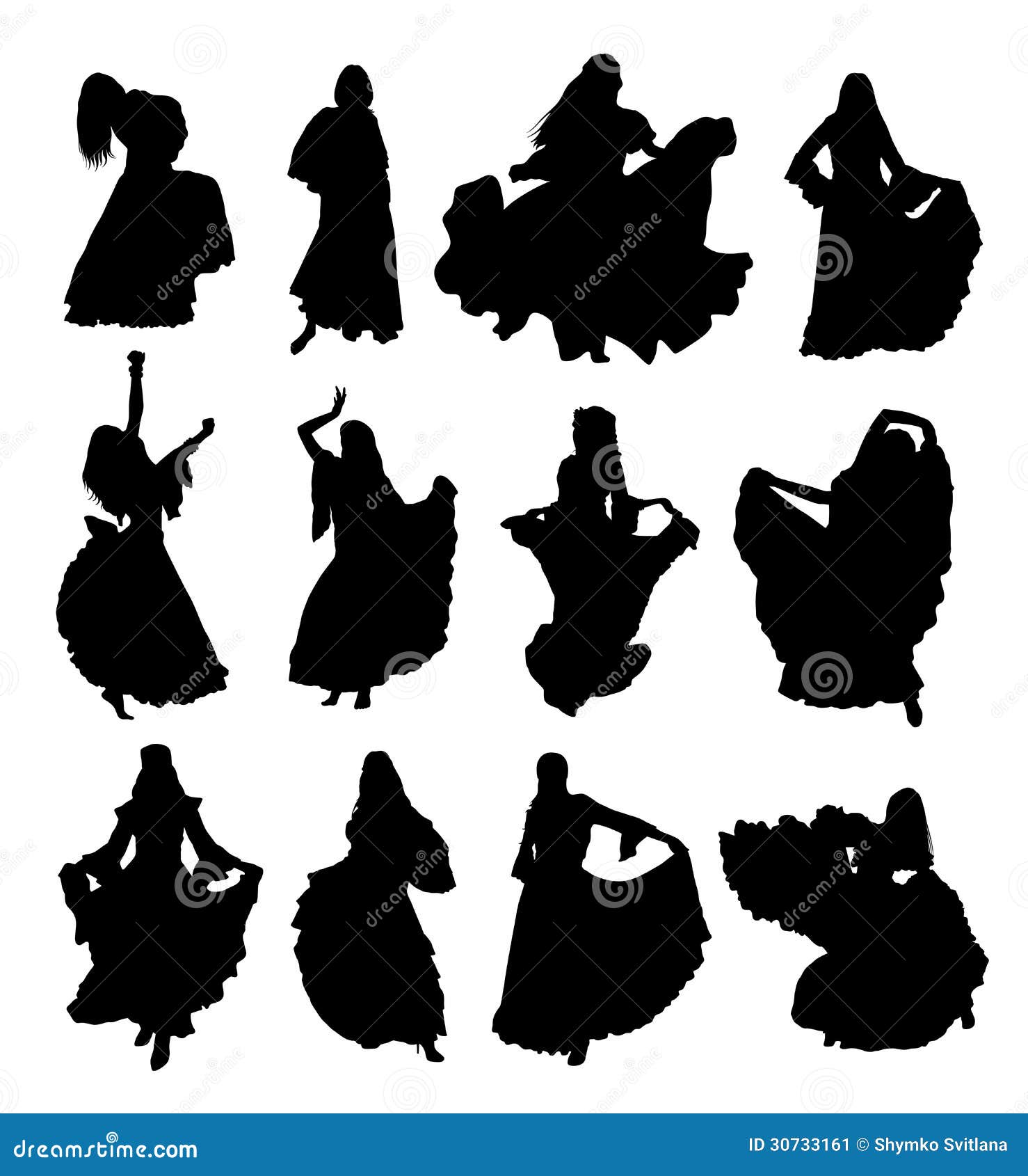 Gitans de danse illustration de vecteur. Illustration du chiffre - 30733161