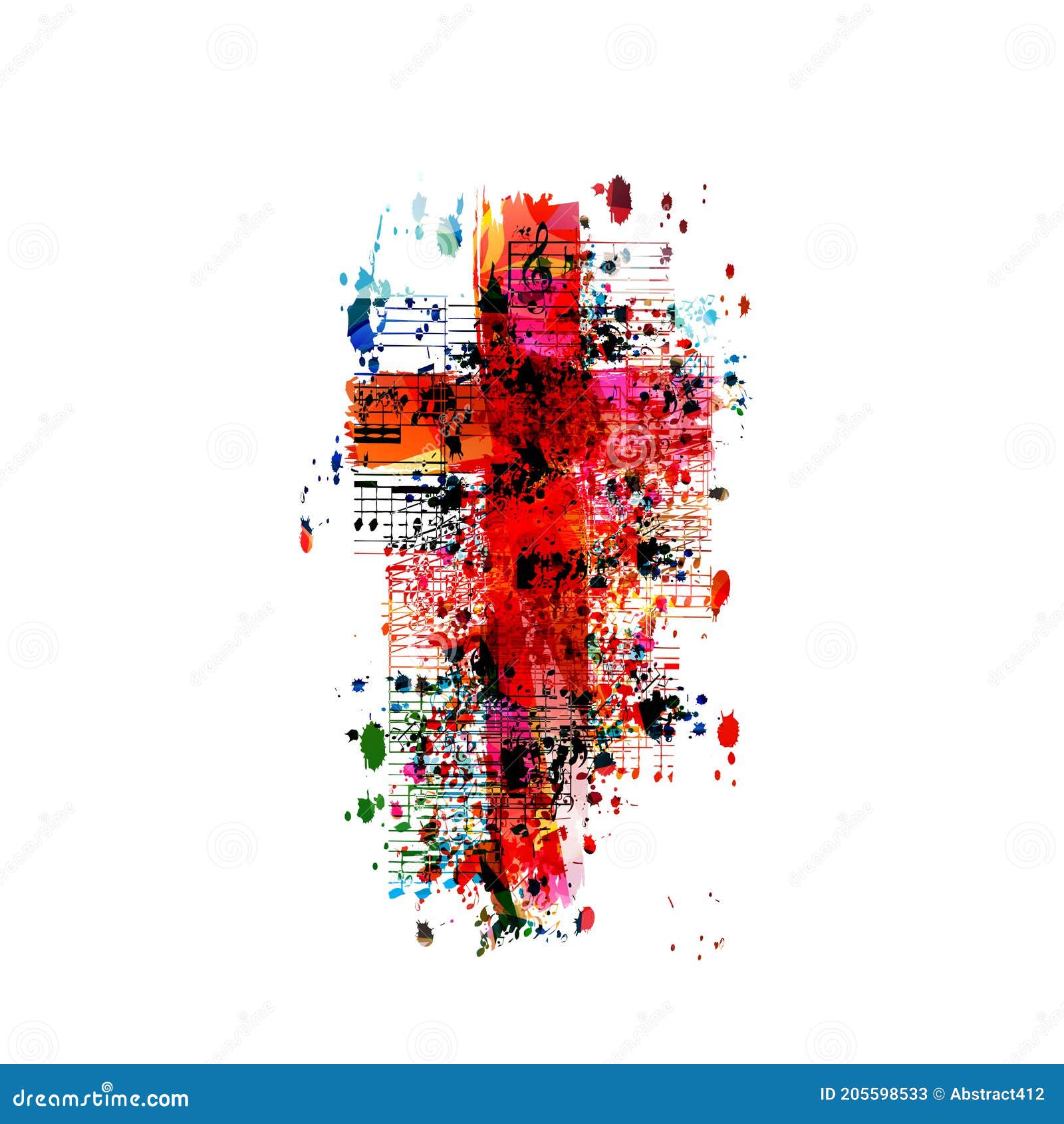 Colorful Christian Cross With Music Notes Isolated Vector Illustration ...