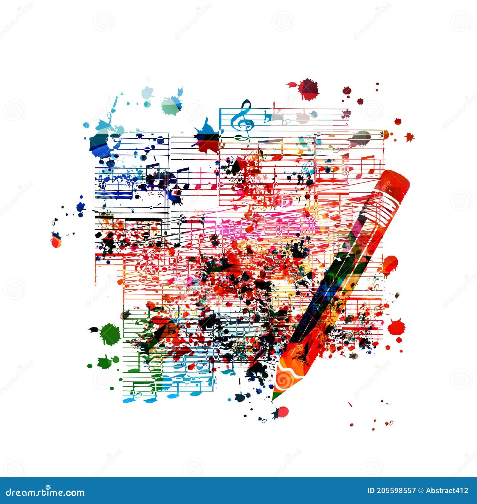 Creative Music Notes Pencil Stock Illustrations – 106 Creative Music ...