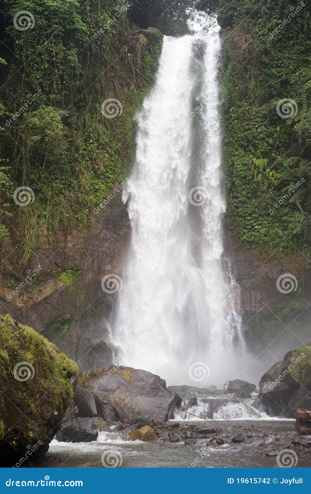 Gitgit Waterfall stock photo. Image of flowing, soft - 19615742