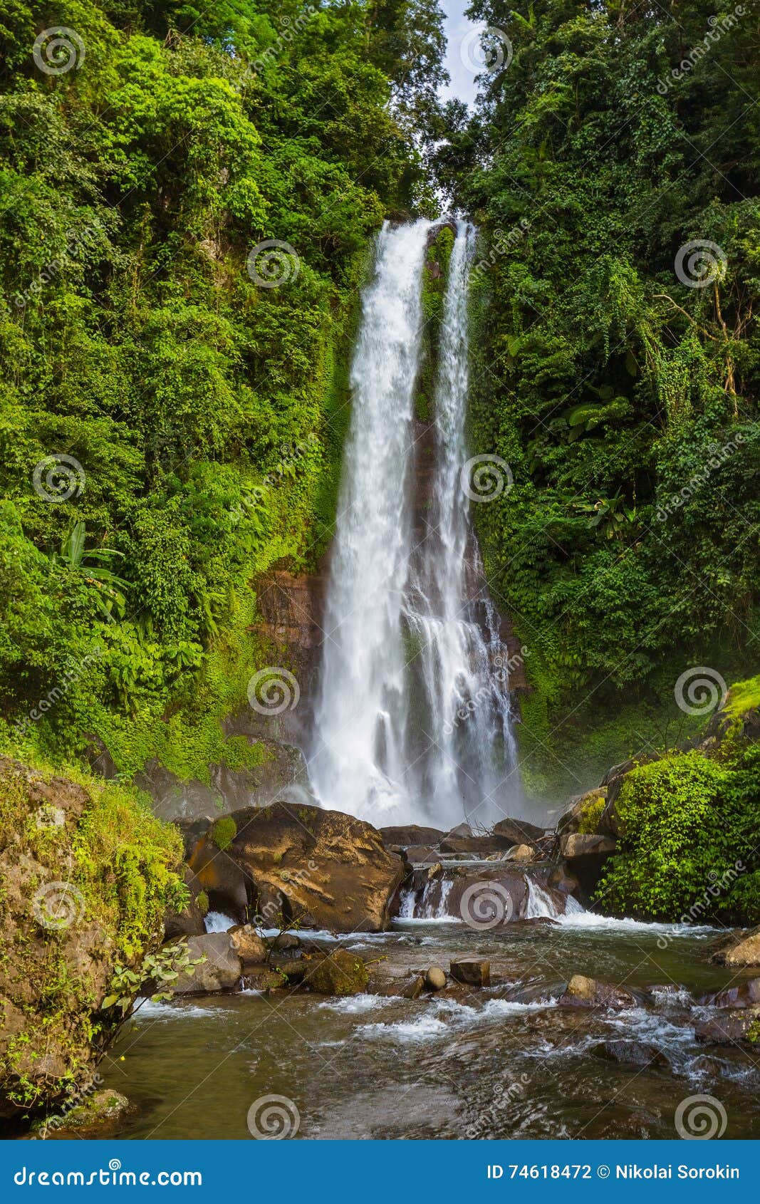 Gitgit Waterfall Royalty-Free Stock Image | CartoonDealer.com #104954164