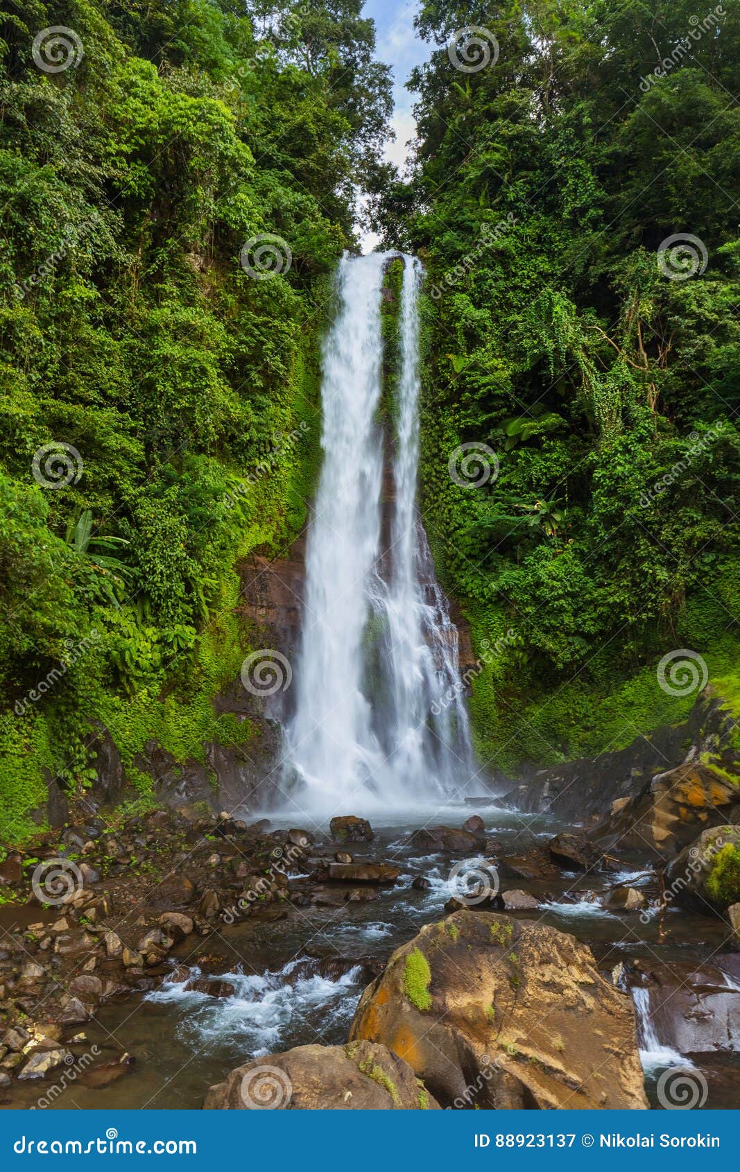 Gitgit Waterfall - Bali Island Indonesia Stock Image - Image of ...