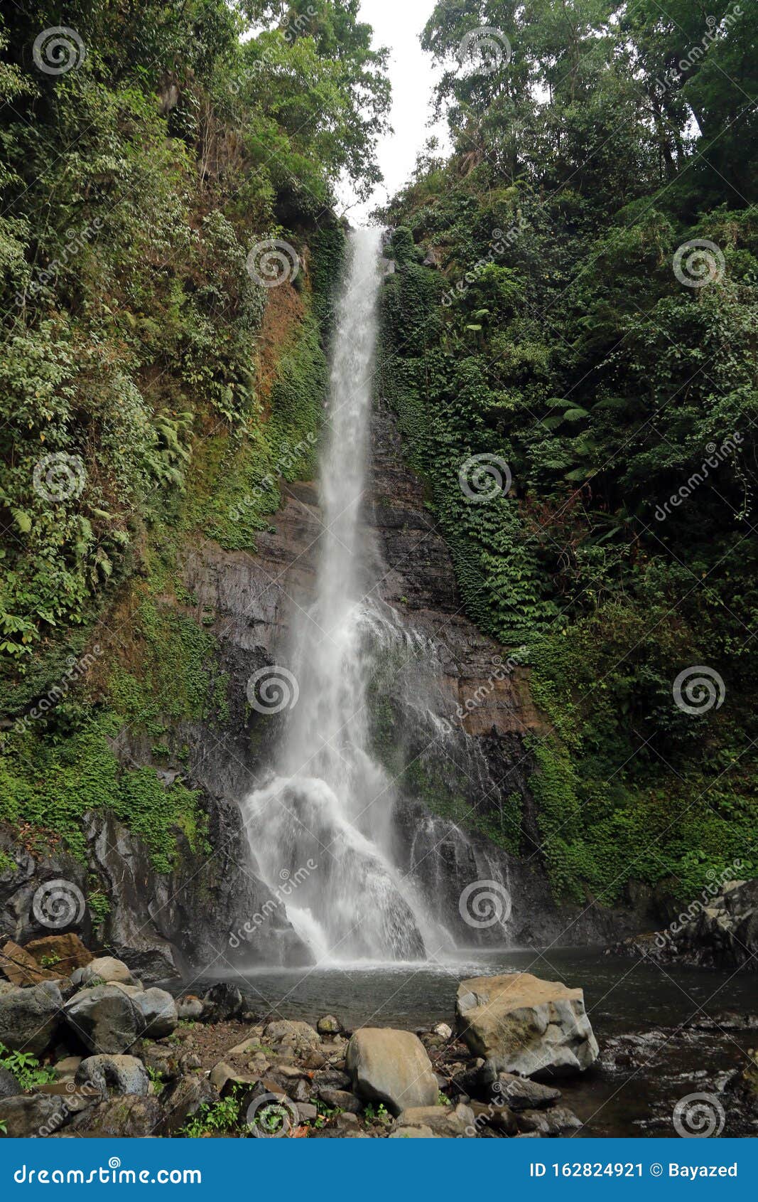 Gitgit Waterfall, Gitgit Village Stock Image - Image of waterfall, asia ...