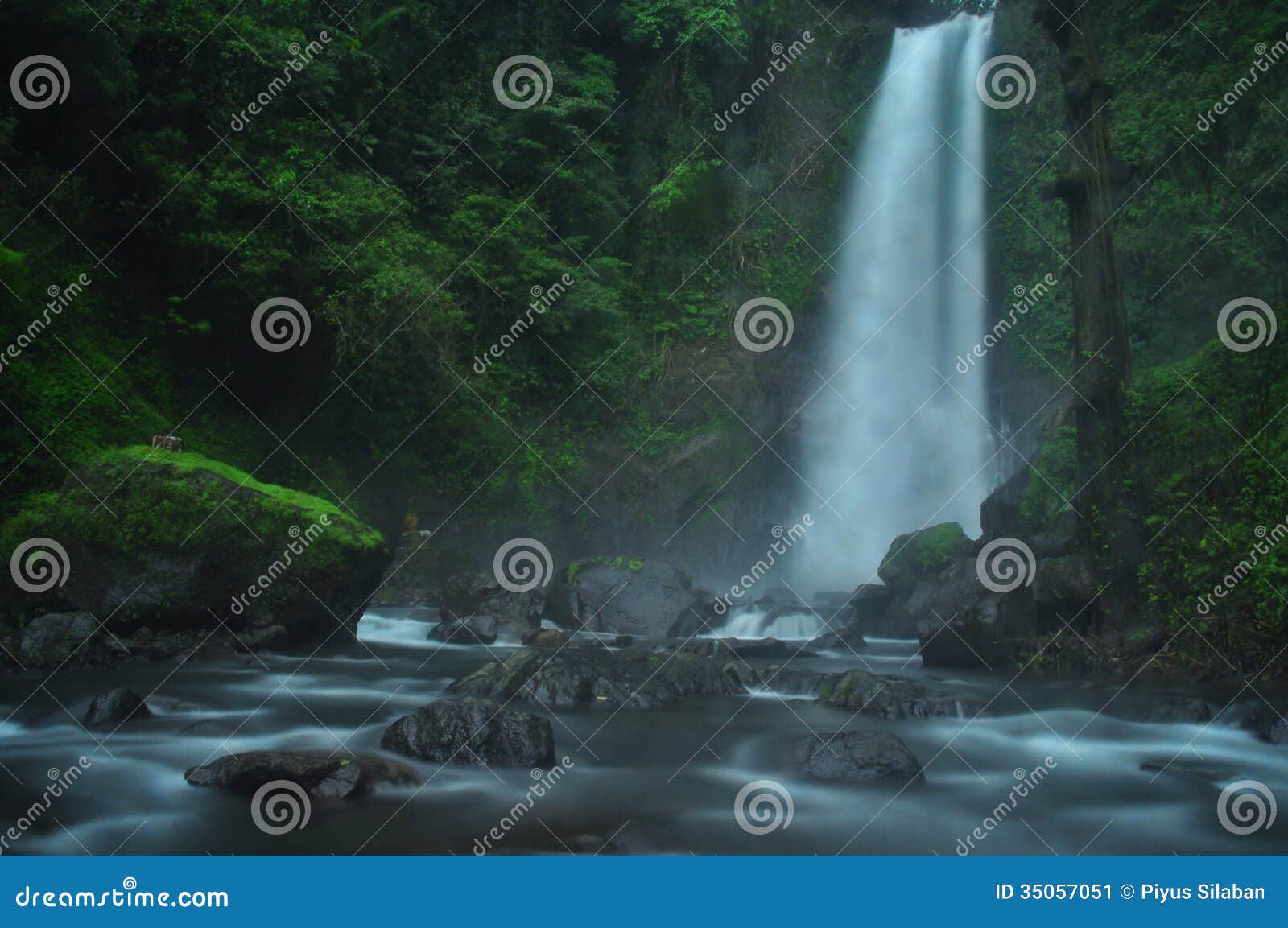 Gitgit Waterfall stock image. Image of fern, journey - 35057051
