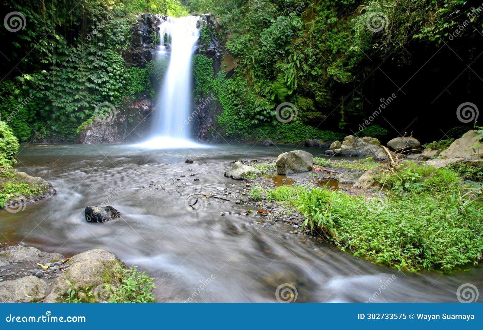 Gitgit Waterfall at Singaraja Regency of Bali - Indonesia Stock Image ...