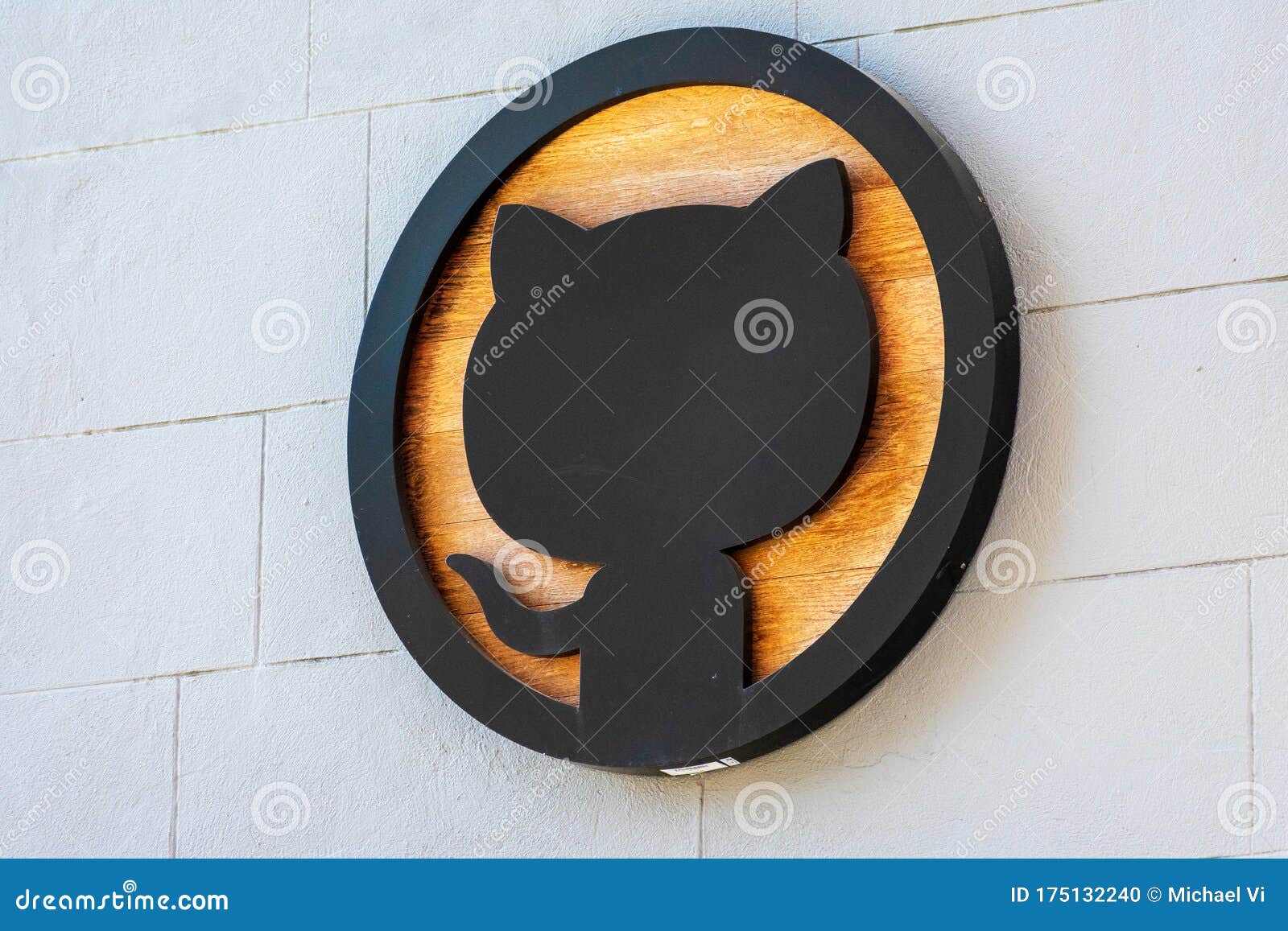 GitHub Logo, Octocat, at the San Francisco Headquarters. GitHub, a ...