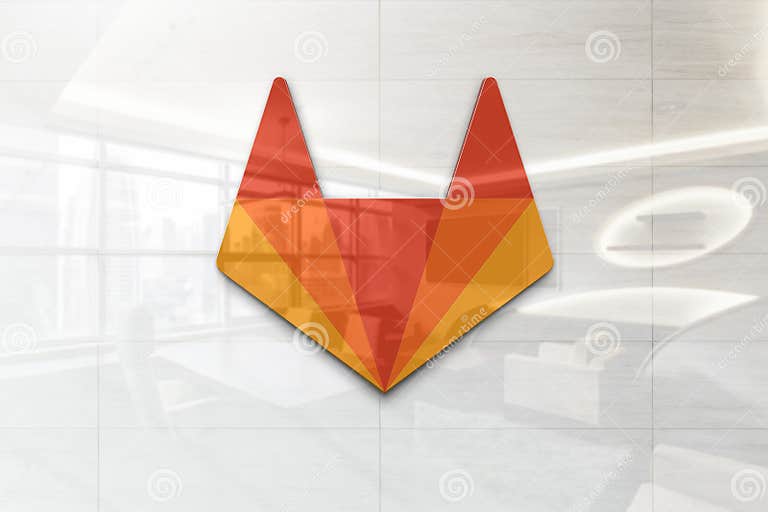 Gitlab on Glossy Office Wall Realistic Texture Editorial Photography ...