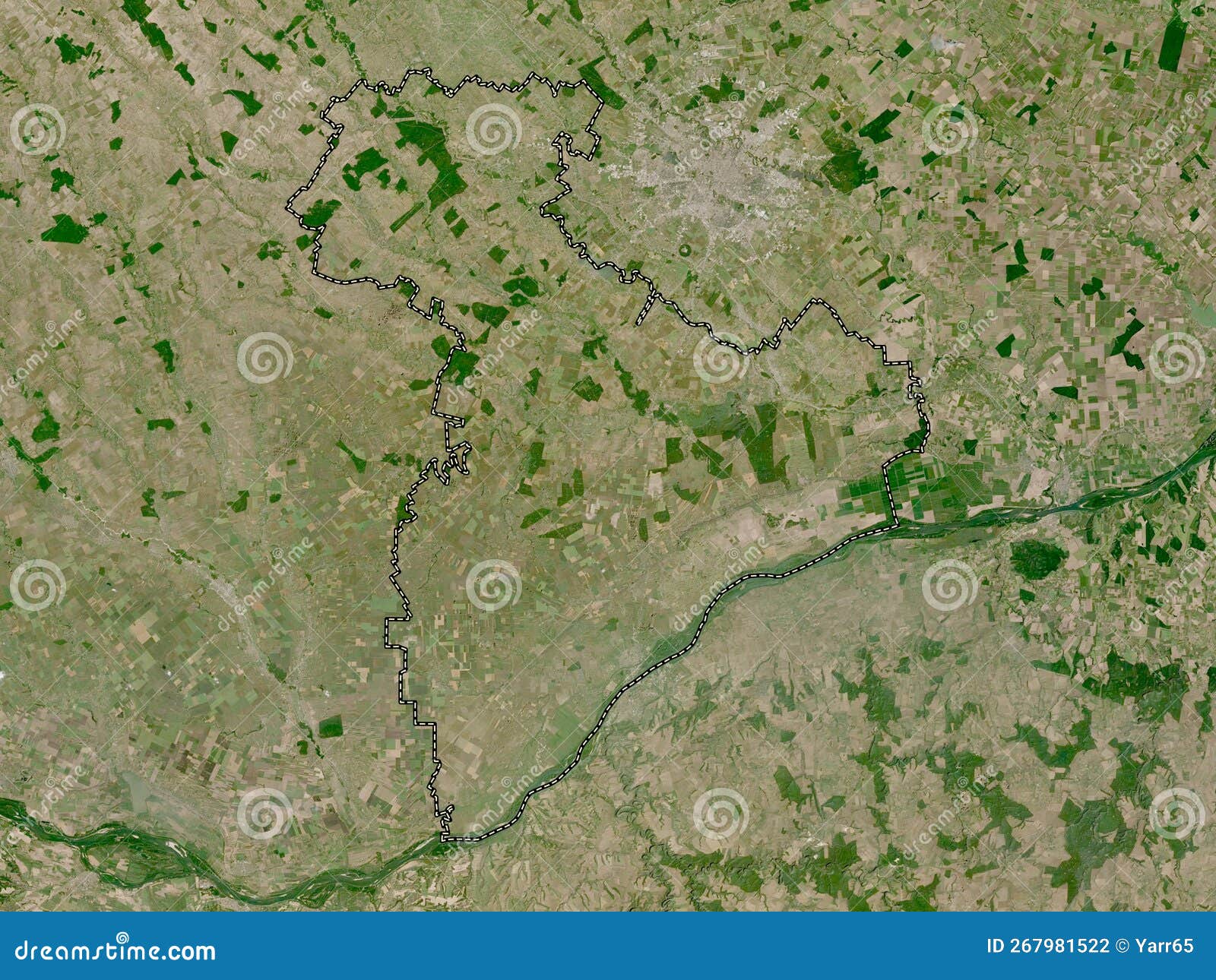 Giurgiu, Romania. Low-res Satellite. No Legend Stock Illustration ...