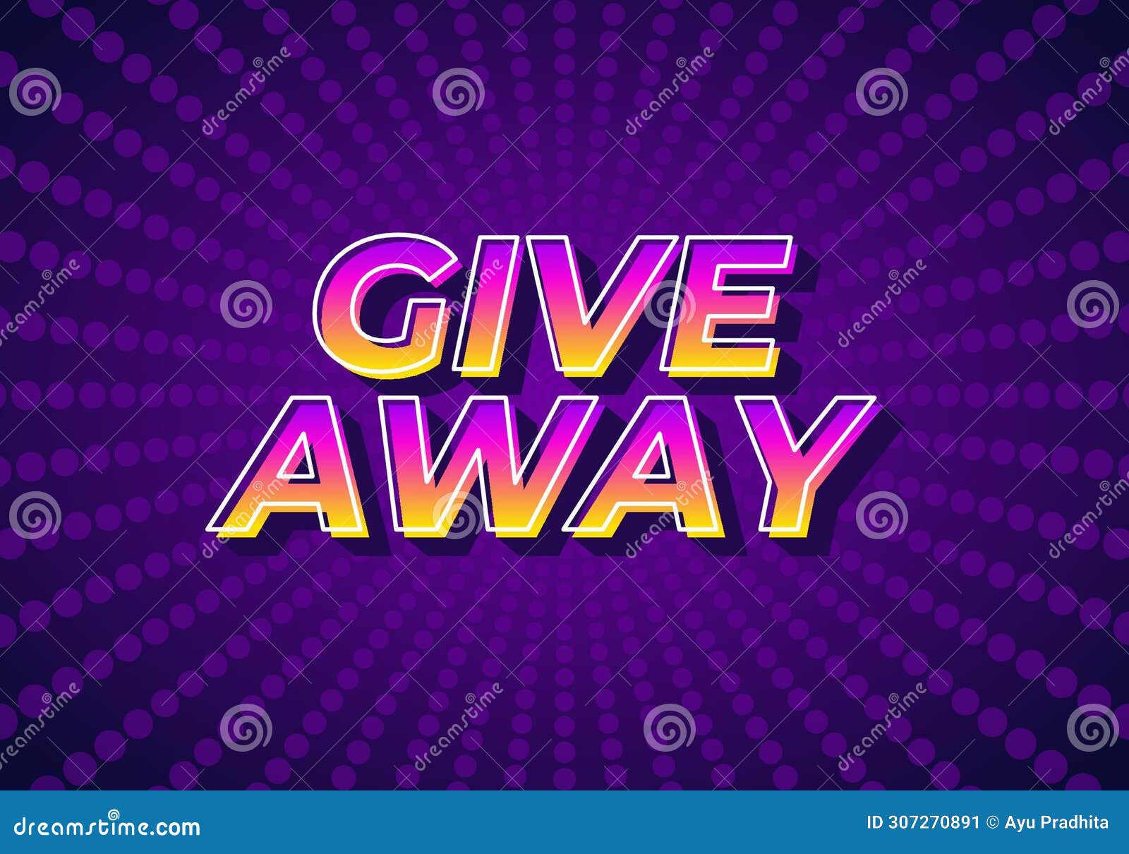 GIVE AWAY. Text Effect in 3D Style with Eye Catching Color Stock Vector ...