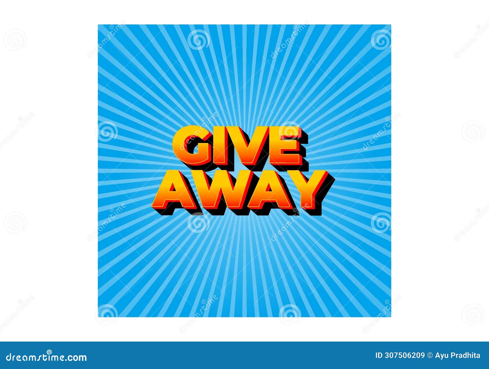 GIVE AWAY. Text Effect in 3D Style with Eye Catching Color Stock Vector ...
