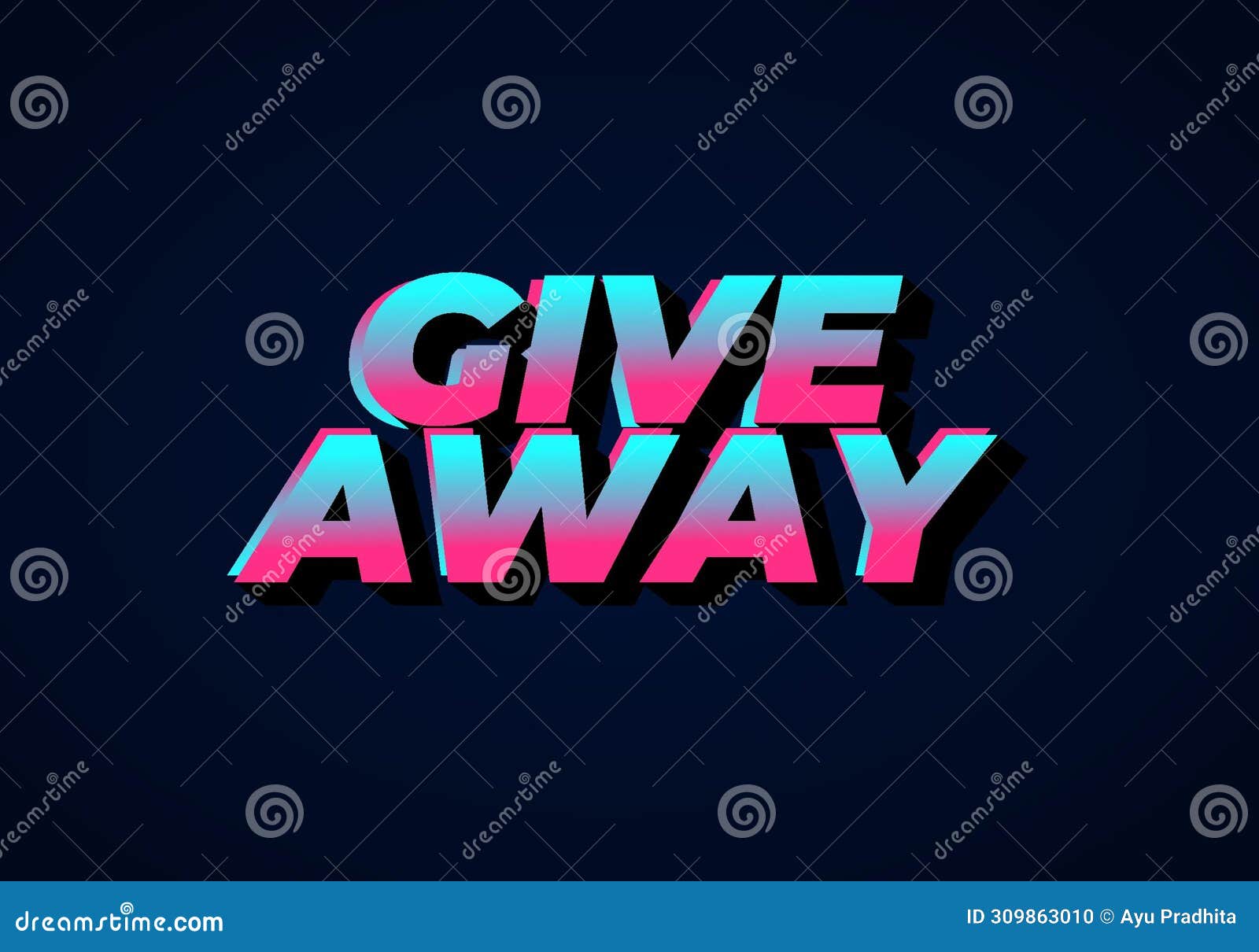 GIVE AWAY. Text Effect in 3D Style with Eye Catching Color Stock Vector ...