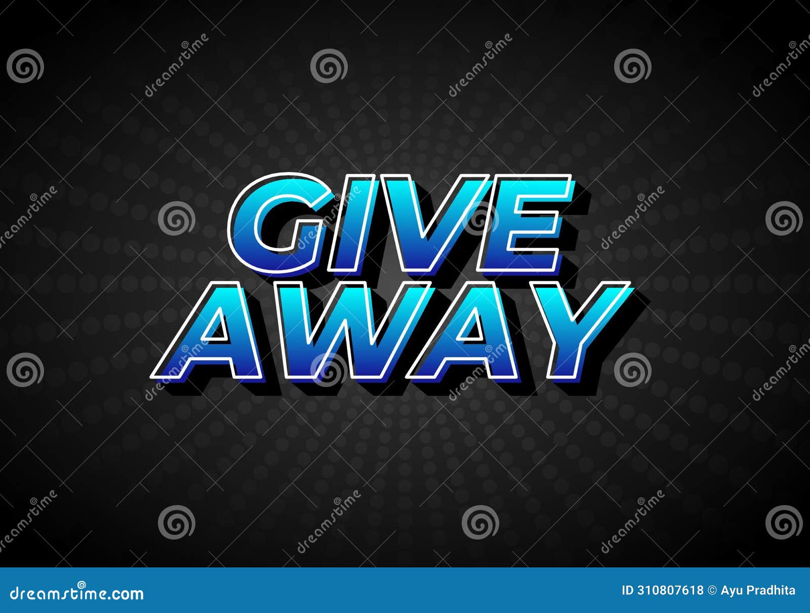 GIVE AWAY. Text Effect in 3D Style with Eye Catching Color Stock ...