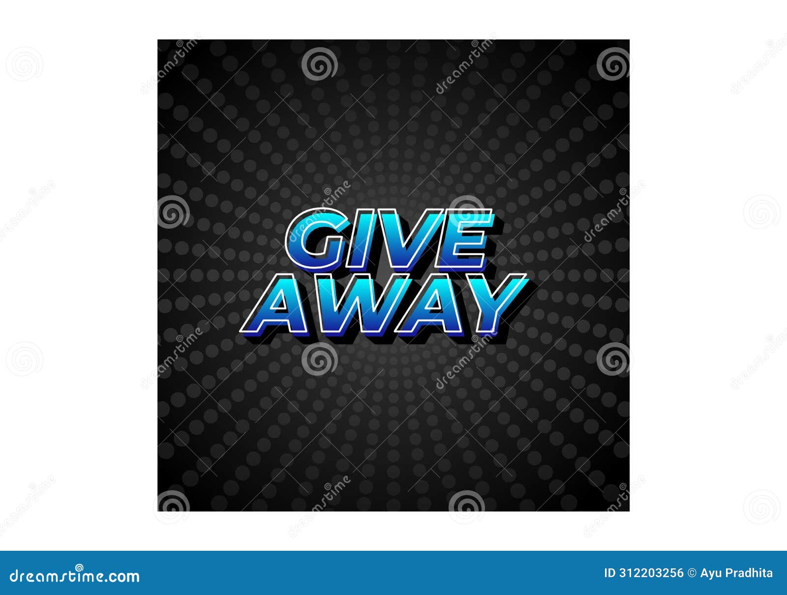 GIVE AWAY. Text Effect in 3D Style with Eye Catching Color Stock Vector ...