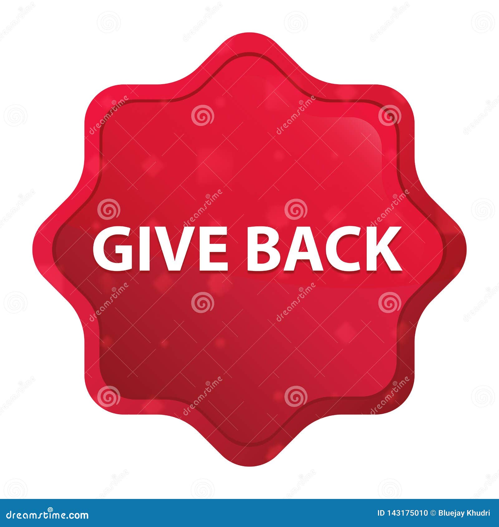 Give Back Misty Rose Red Starburst Sticker Button Stock Illustration ...